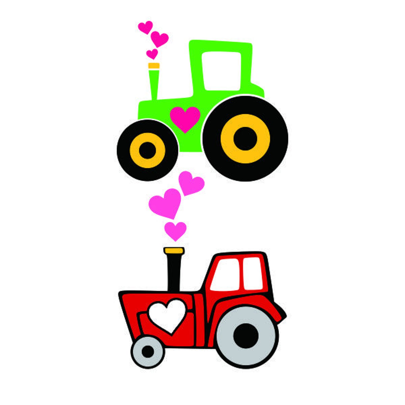 Love Tractor Valentines Day Farm Cuttable Design SVG PNG DXF & - Etsy