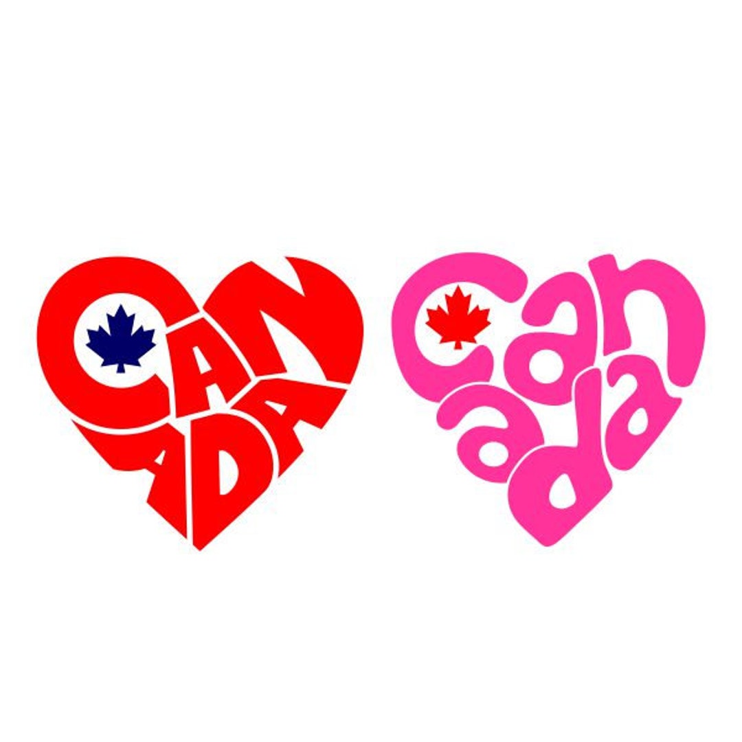 Canada Heart Love Cuttable Design SVG PNG DXF & Eps Designs - Etsy