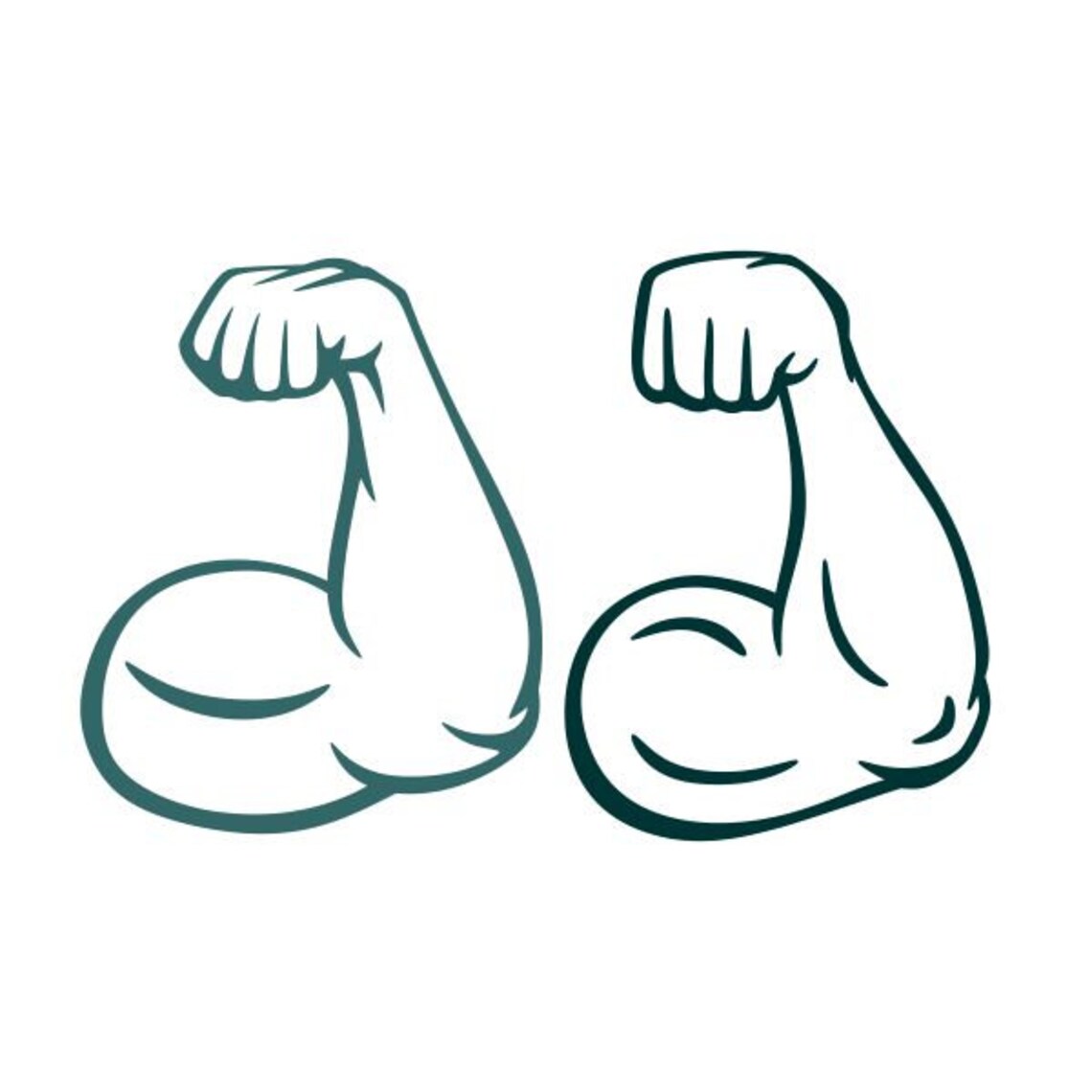 Work Out Muscle Arm Cuttable Design Pack SVG PNG DXF & Eps - Etsy