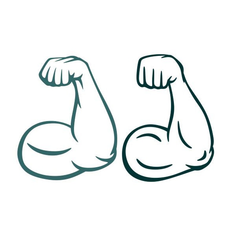 Work Out Muscle Arm Cuttable Design Pack SVG PNG DXF & Eps - Etsy