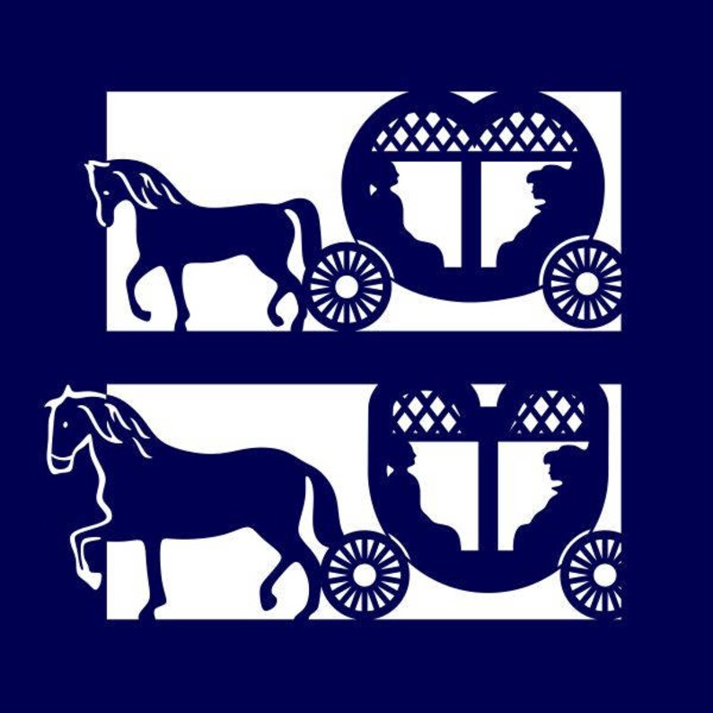 Horse Carriage SVG PNG DXF & Eps Designs Cameo File Silhouette - Etsy