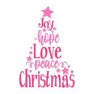 Joy Hope Love Peace Christmas Tree Pack Cuttable Design SVG PNG DXF ...