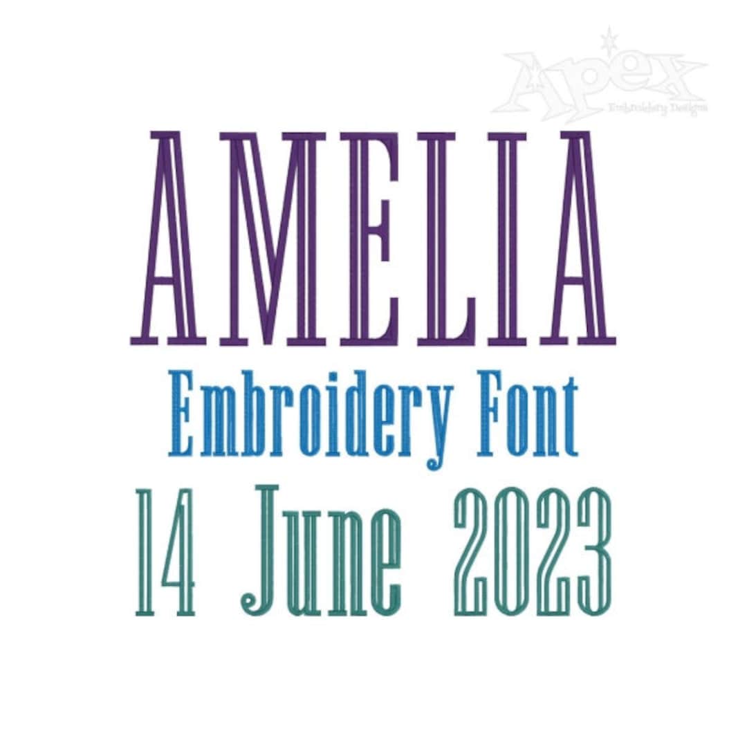 Amelia Embroidery Font Alphabet Letters Alphabet Letters INSTANT ...
