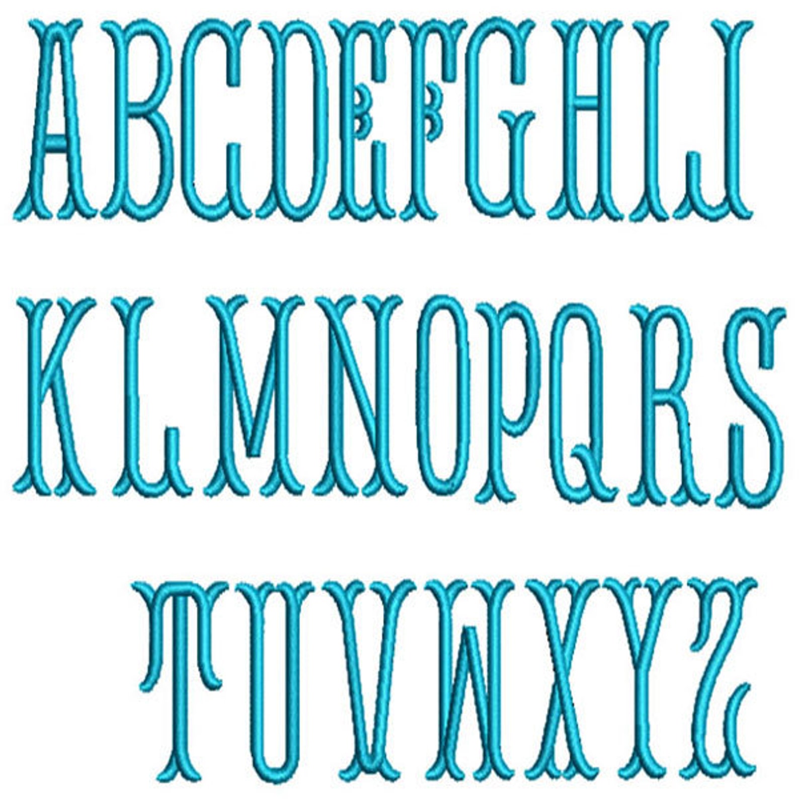 3D Puff Fish Tail Embroidery Fonts Monogram Machine Embroidery - Etsy ...