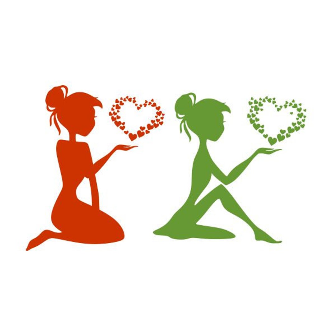 Girl Hearts Love Cuttable Design SVG PNG DXF & Eps Designs - Etsy