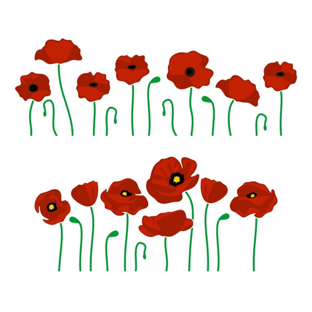 Poppies Flower Pack Cuttable Design SVG PNG DXF & Eps Designs Cameo ...