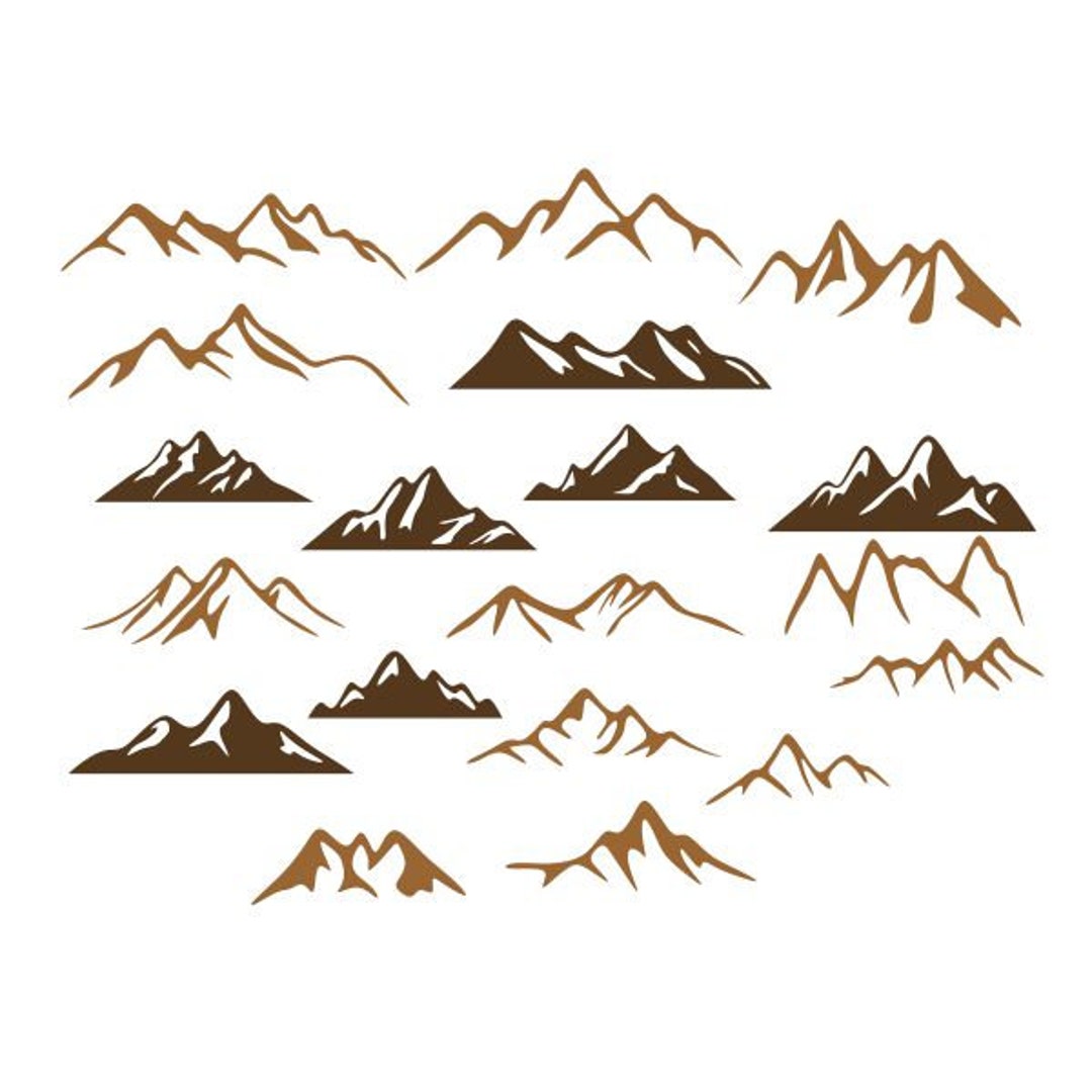 Mountain Skyline Cuttable Design SVG PNG DXF & Eps Designs Cameo File ...