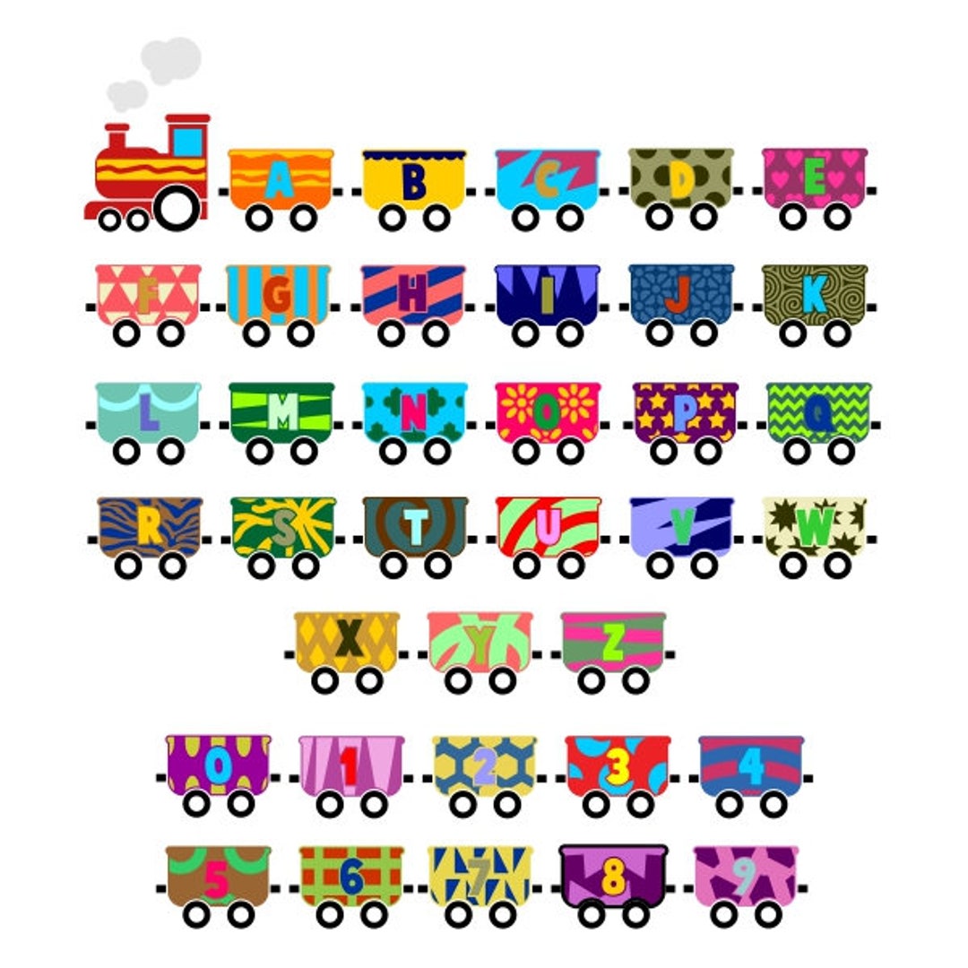 Train Font Monogram Cuttable Design SVG PNG DXF & Designs Cameo File ...
