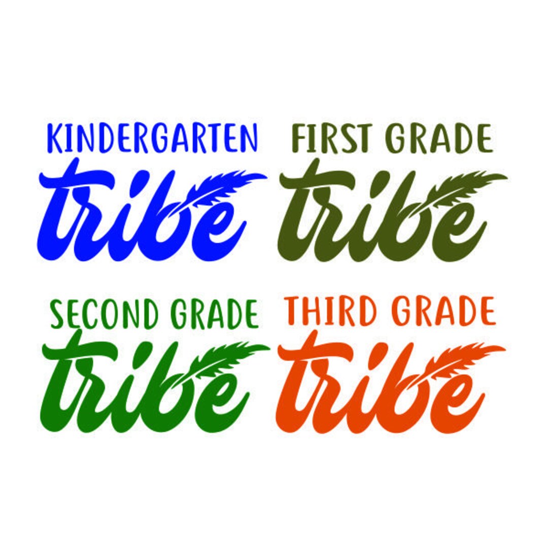 Kindergaten 1st Grade Tribe 2nd 3rd School Cuttable Design SVG PNG DXF ...