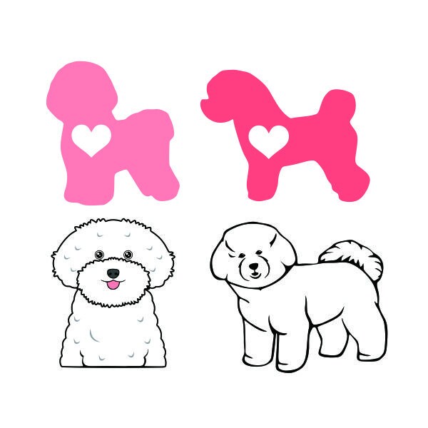 Bichon Frise Dog Animal Cuttable Design SVG PNG DXF & Eps | Etsy