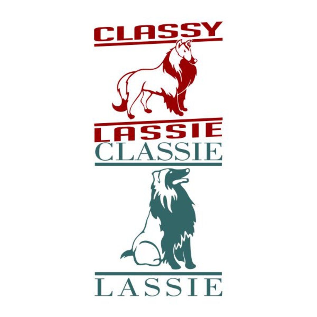 Dog Classy Classie Lassie Rough Collie Cuttable Design SVG PNG DXF ...