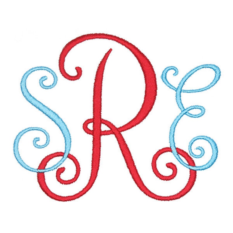 Ava Curlz Embroidery Font Monogram Alphabet Letters INSTANT - Etsy