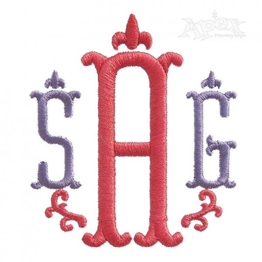 Regal Fleur Monogram Embroidery Fonts Alphabet Letters INSTANT DOWNLOAD ...