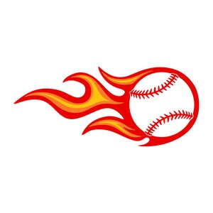 Baseball Flame Pack Cuttable Design SVG PNG DXF & Eps Designs Cameo ...