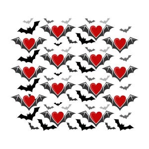 Heart Bat Print Halloween Cuttable SVG PNG DXF & Eps Designs - Etsy