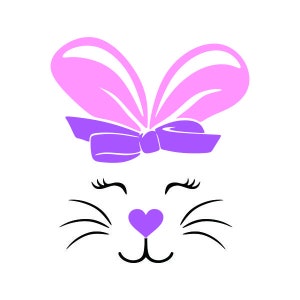 Lovely Bunny Face Pack Cuttable Design SVG PNG DXF & Eps Designs Cameo ...
