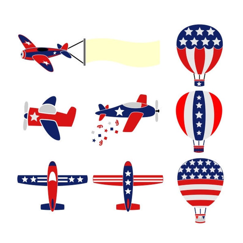 Usa Flag Trans Portion Airplane Balloon Cuttable Design SVG - Etsy