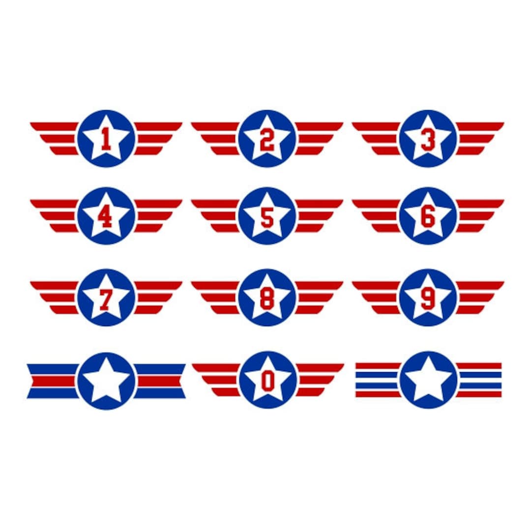 Air Force Usa Numbers Font Cuttable Design SVG PNG DXF & Eps Designs ...