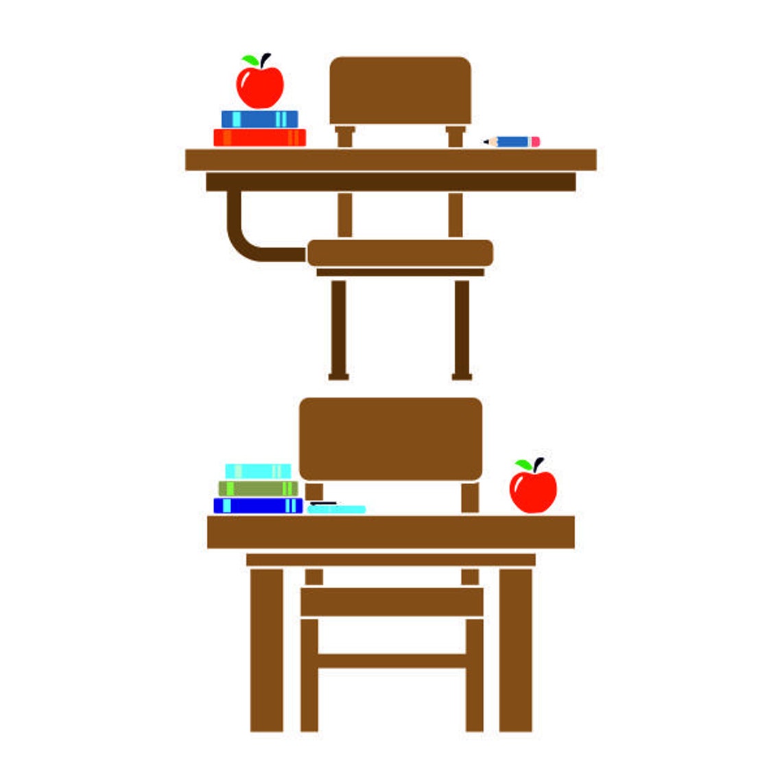 School Desk Teacher Student Cuttable Design SVG PNG DXF & Eps - Etsy