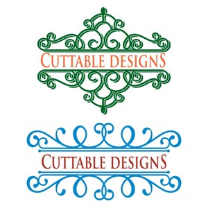Flourish Split Pack Cuttable Design SVG PNG DXF & Eps Designs Cameo ...