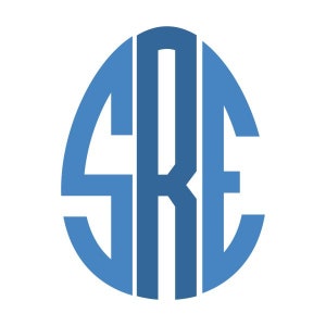 Easter Egg Oval Font Circle Monogram Round Font Cuttable Design SVG PNG ...