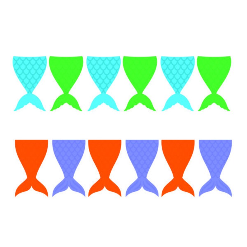 Mermaid Banner Fishtail Fish Cuttable Design SVG PNG DXF & Eps | Etsy