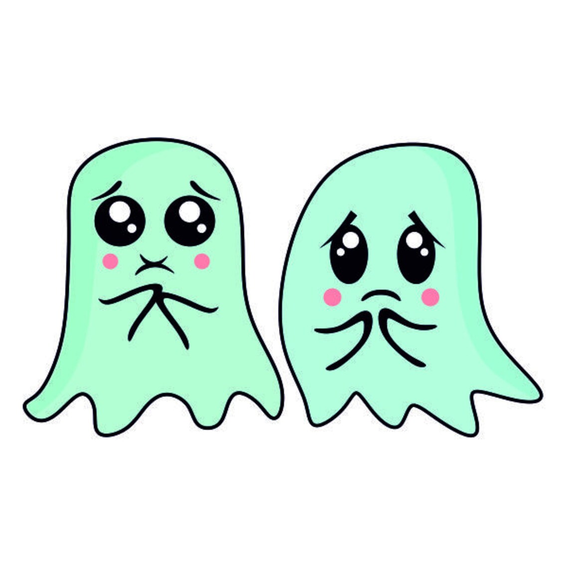 Ghost Kawaii Cute Halloween Cuttable SVG PNG DXF & Eps Designs - Etsy