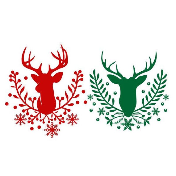 Deer Reindeer Decor Christmas Cuttable Design SVG PNG DXF & | Etsy