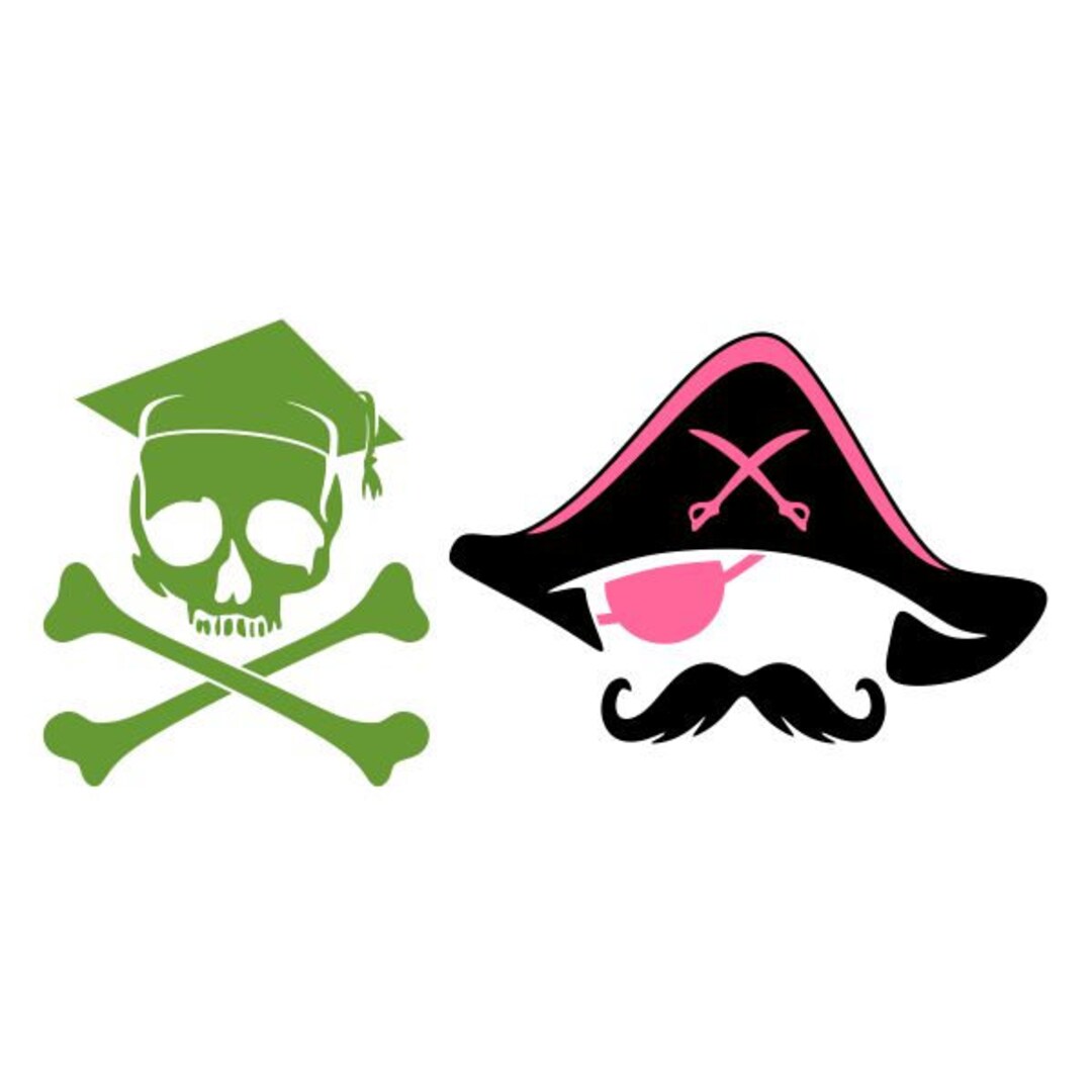 Skull Crossbones Pirate Graduation School Cuttable Grad Design SVG PNG ...