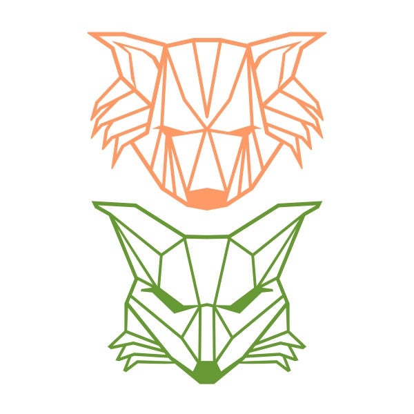 Fox Geometric Images Decal Cuttable Design SVG PNG DXF & eps | Etsy