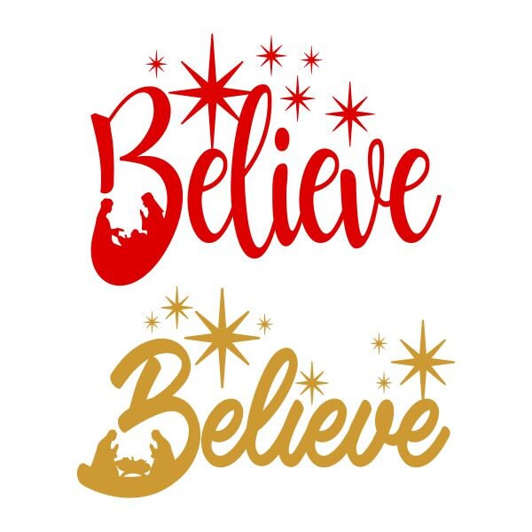 Believe Christmas Cuttable Design SVG PNG DXF & Eps Designs - Etsy