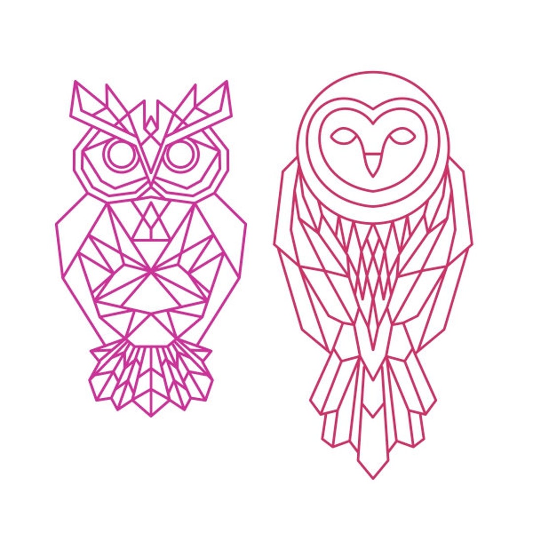 Owl Geometric Cuttable Design SVG PNG DXF & Eps Designs Cameo File ...
