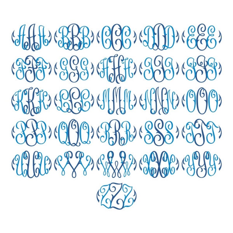 Monogram French Font Cuttable Design SVG PNG DXF & Eps Designs | Etsy