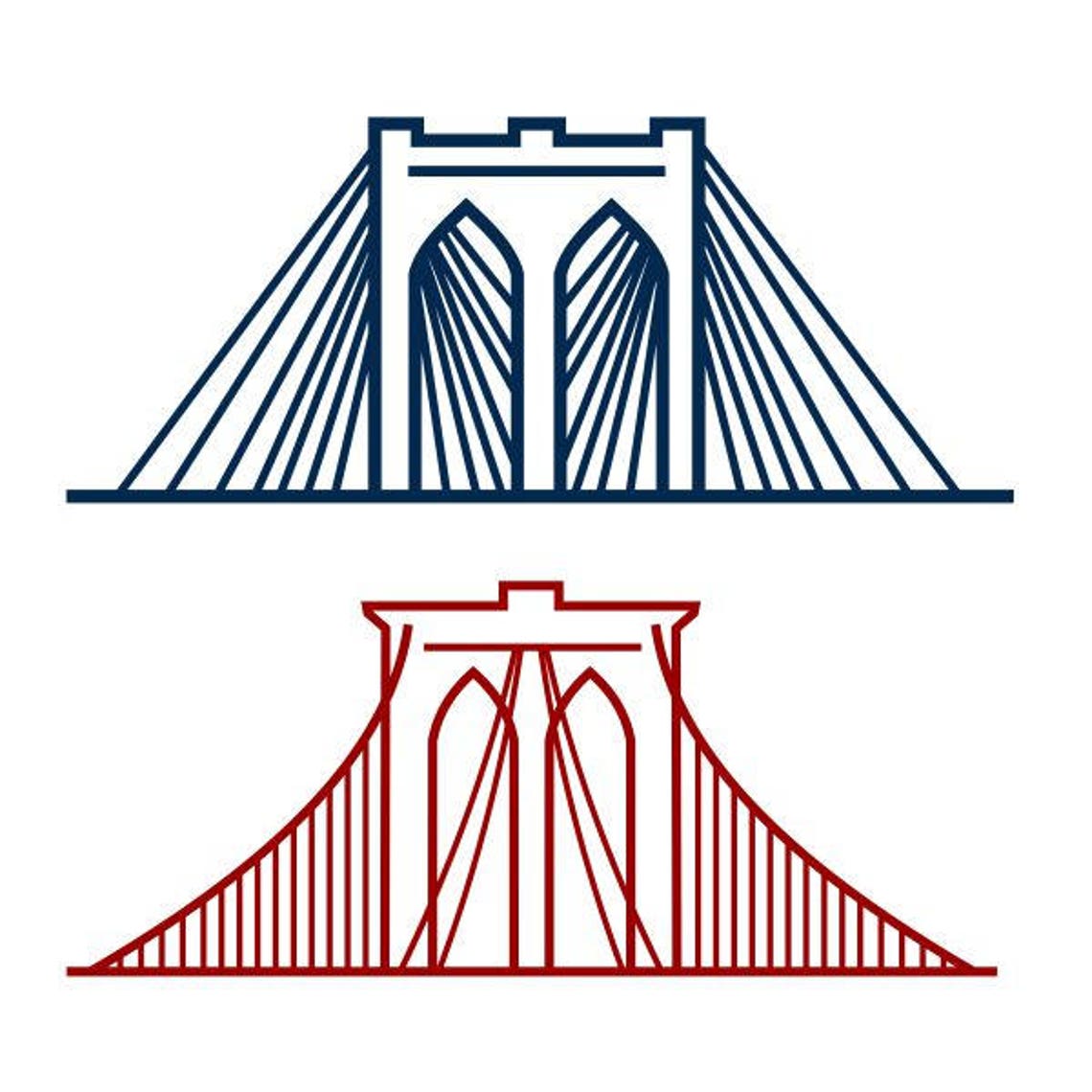 Brooklyn Bridge New York City Cuttable Design SVG PNG DXF & - Etsy