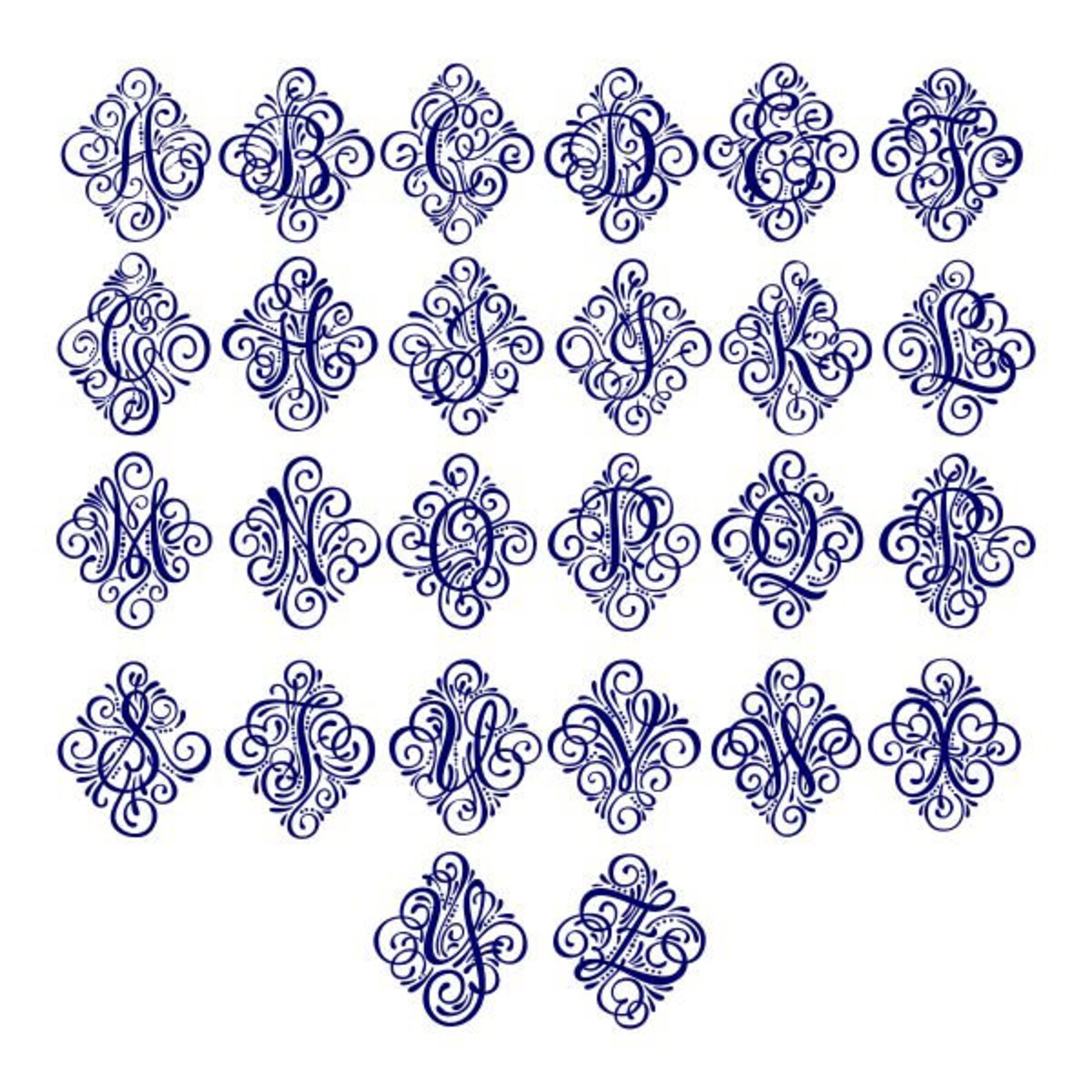 Scroll Font Cuttable Design SVG PNG DXF & eps Designs Cameo | Etsy