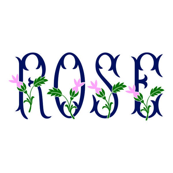 Rose Flower Font Monogram Cuttable Design SVG PNG DXF & Eps - Etsy