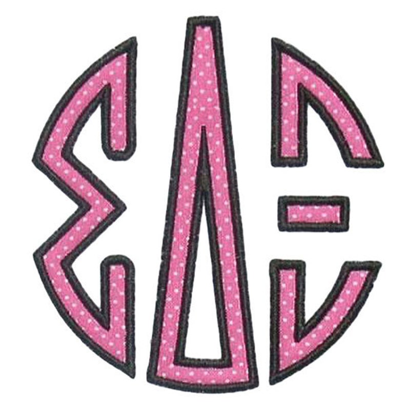 Greek Circle Round Applique Embroidery Fonts Monogram Machine - Etsy