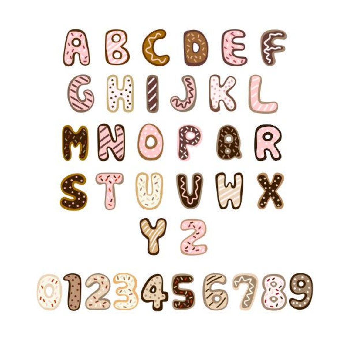 Donut Font Cuttable Design SVG PNG DXF & Eps Designs Cameo | Etsy