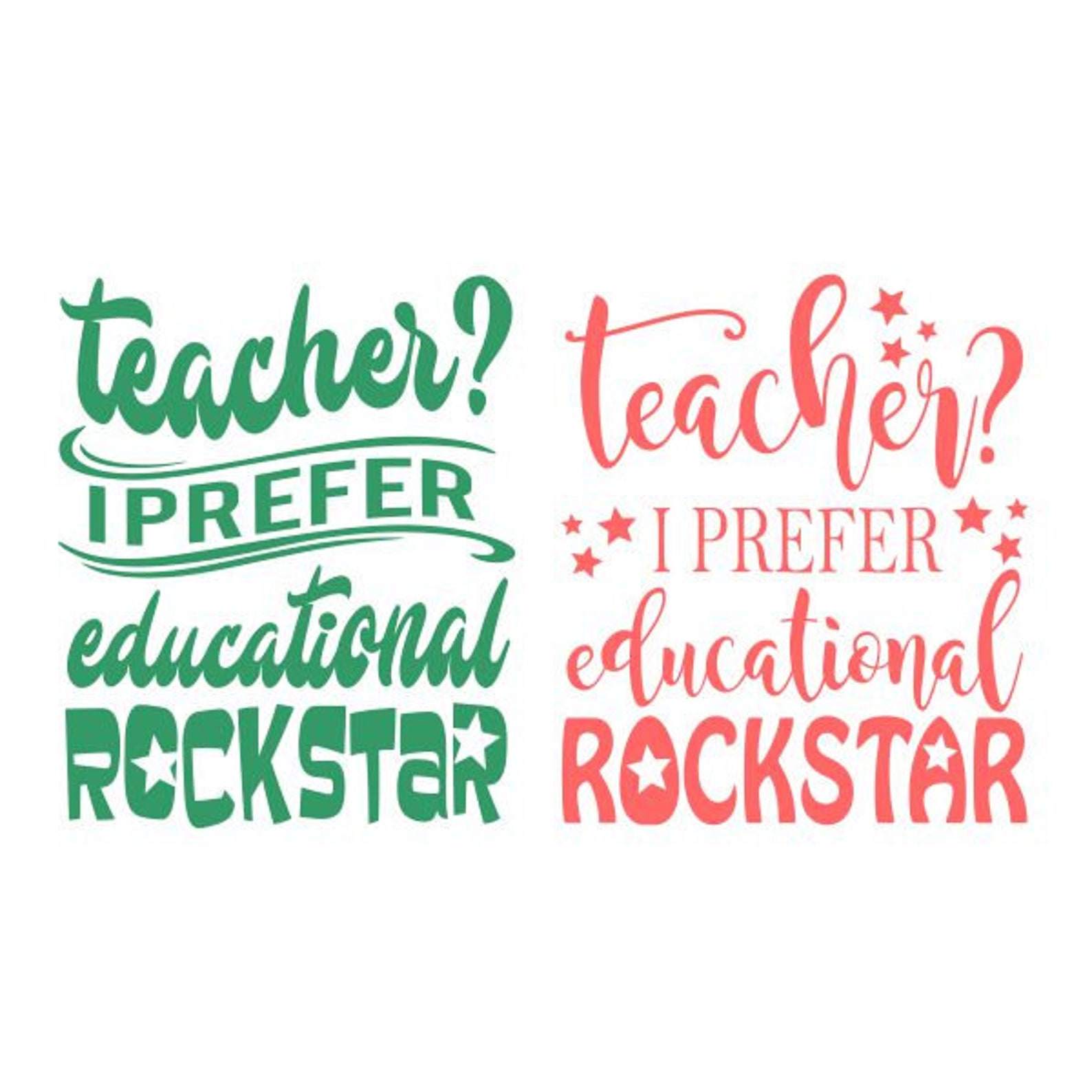 Teacher I Prefer Educational Rockstar School Cuttable Design - Etsy