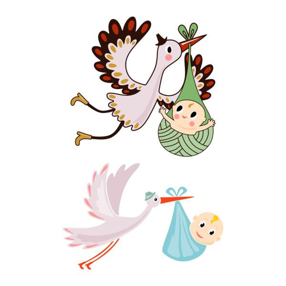 Bird Stork New Born Baby Cuttable Design SVG PNG DXF & Eps Designs ...