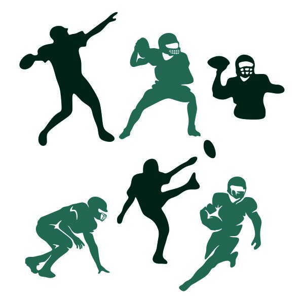 Football Players Sports Cuttable Design SVG PNG DXF & Eps | Etsy