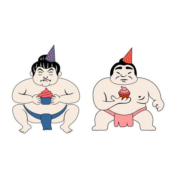 Sumo Wrestler Birthday Japan Cuttable Design SVG PNG DXF & Eps | Etsy