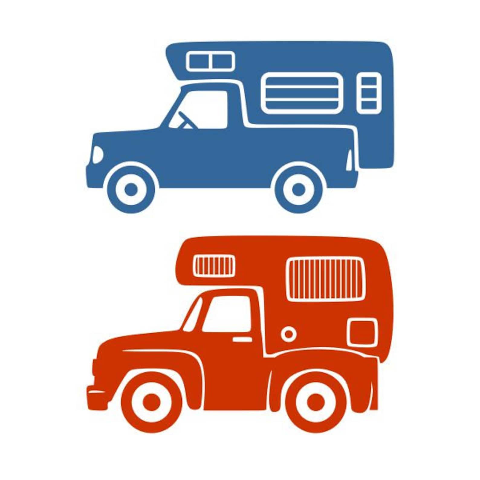 Truck Camper Rv Camping Cuttable SVG PNG DXF & Eps Designs - Etsy