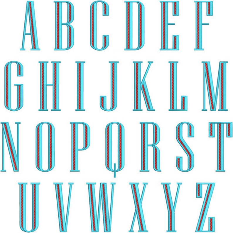 Whitney Embroidery Font Monogram Alphabet Letters INSTANT - Etsy