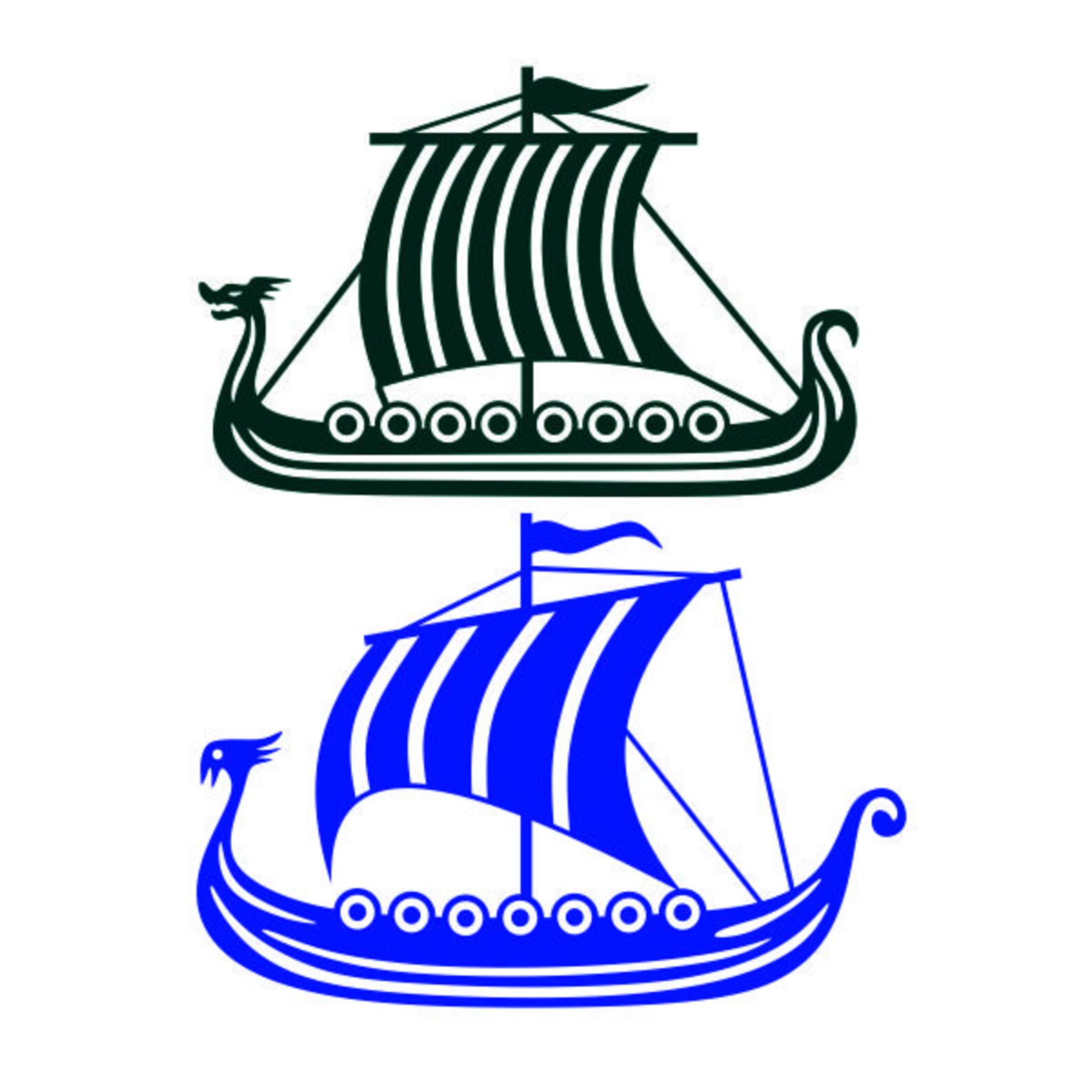 Viking Pirate Boat Ocean Fishing Fish Cuttable Design SVG PNG - Etsy