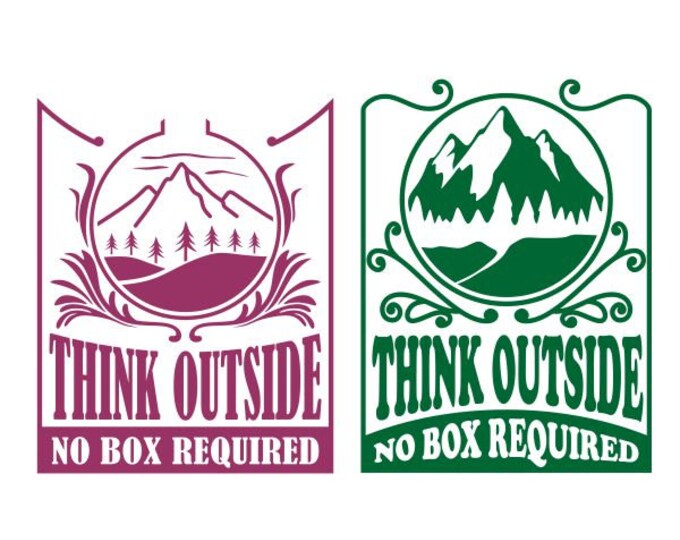 Think Outside No Box Required Word Cuttable Design SVG PNG DXF & Eps ...