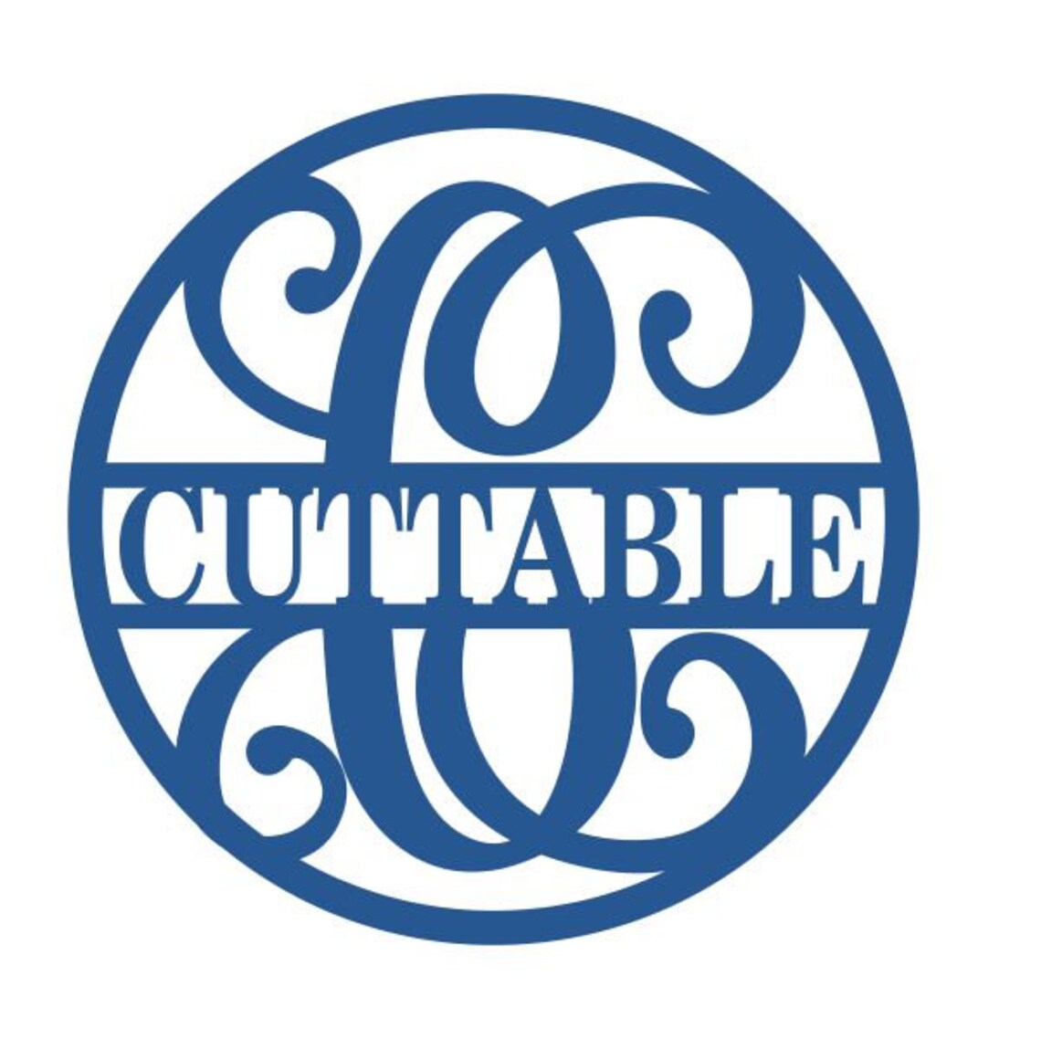 Vine Interlocking Circle Frame Font Monogram Cuttable Design - Etsy