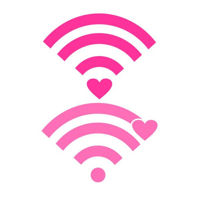 Wifi Heart Love Cuttable SVG PNG DXF & Eps Designs Cameo File - Etsy