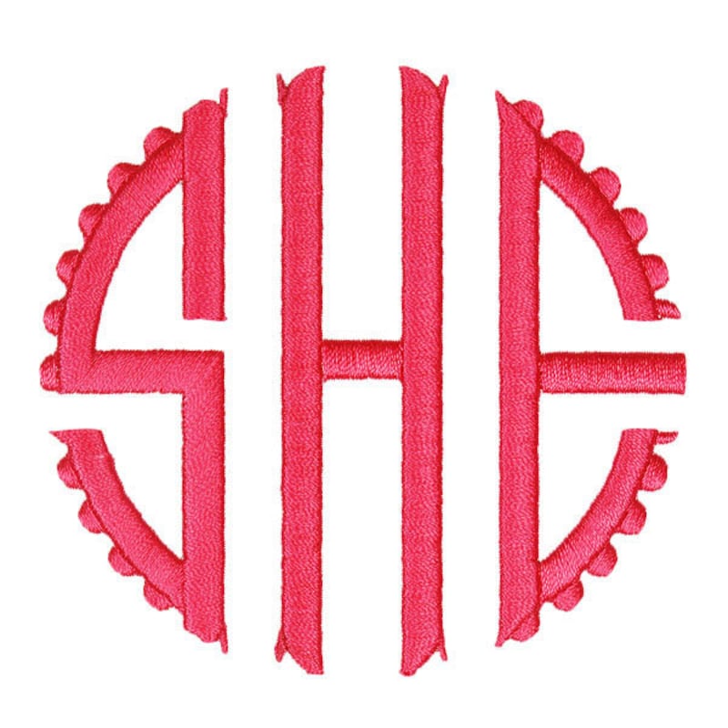 Scallop Circle Embroidery Font - Etsy
