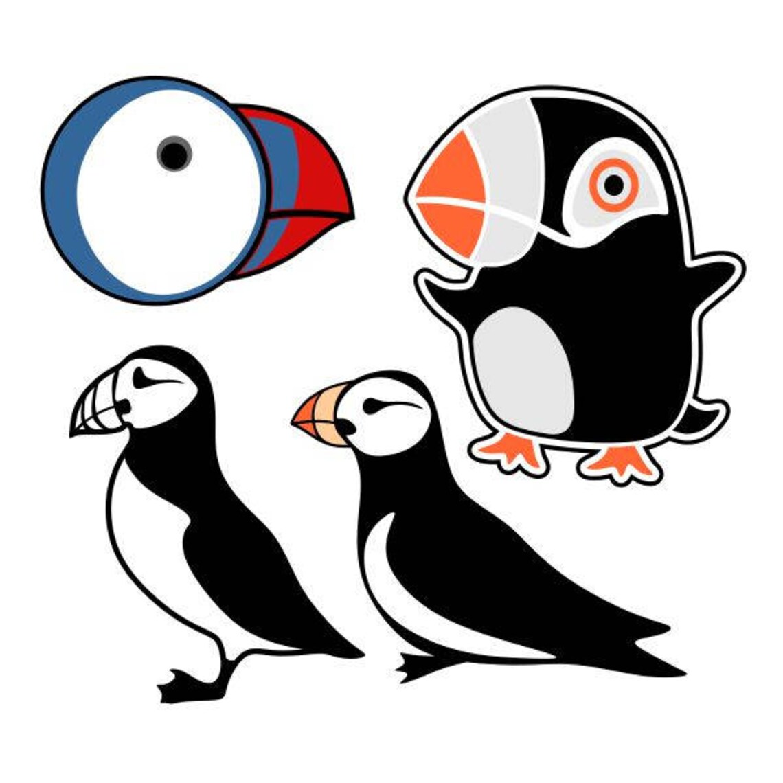 Puffin Bird Cuttable Design SVG PNG DXF & Eps Designs Cameo - Etsy